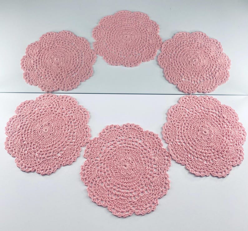 Pink Doily Set - 8 Count - Etsy