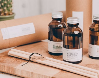 Reed Diffuser Oil Refill in 150ml or 300ml Amber Glass Bottles. Luxury ...