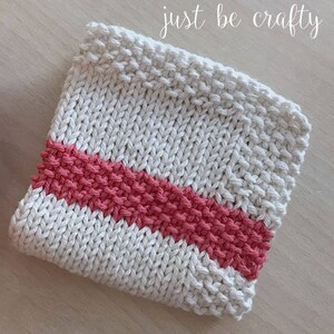 Seed Stitch Stripe Dishcloth Knitting Pattern | Knitted Washcloth ...