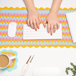 Granny Stripe Crochet Desk Set Pattern | Make A Desk Mat, Coaster ...