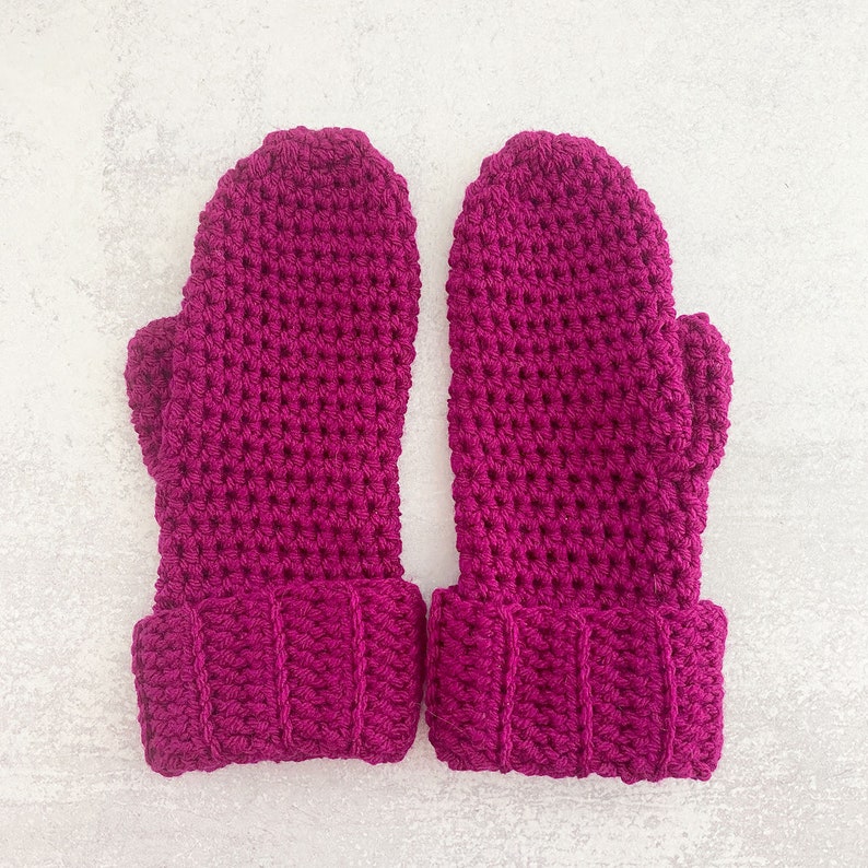 Boysenberry Mittens Crochet Pattern, Easy Beginner Winter Mittens (PDF ...