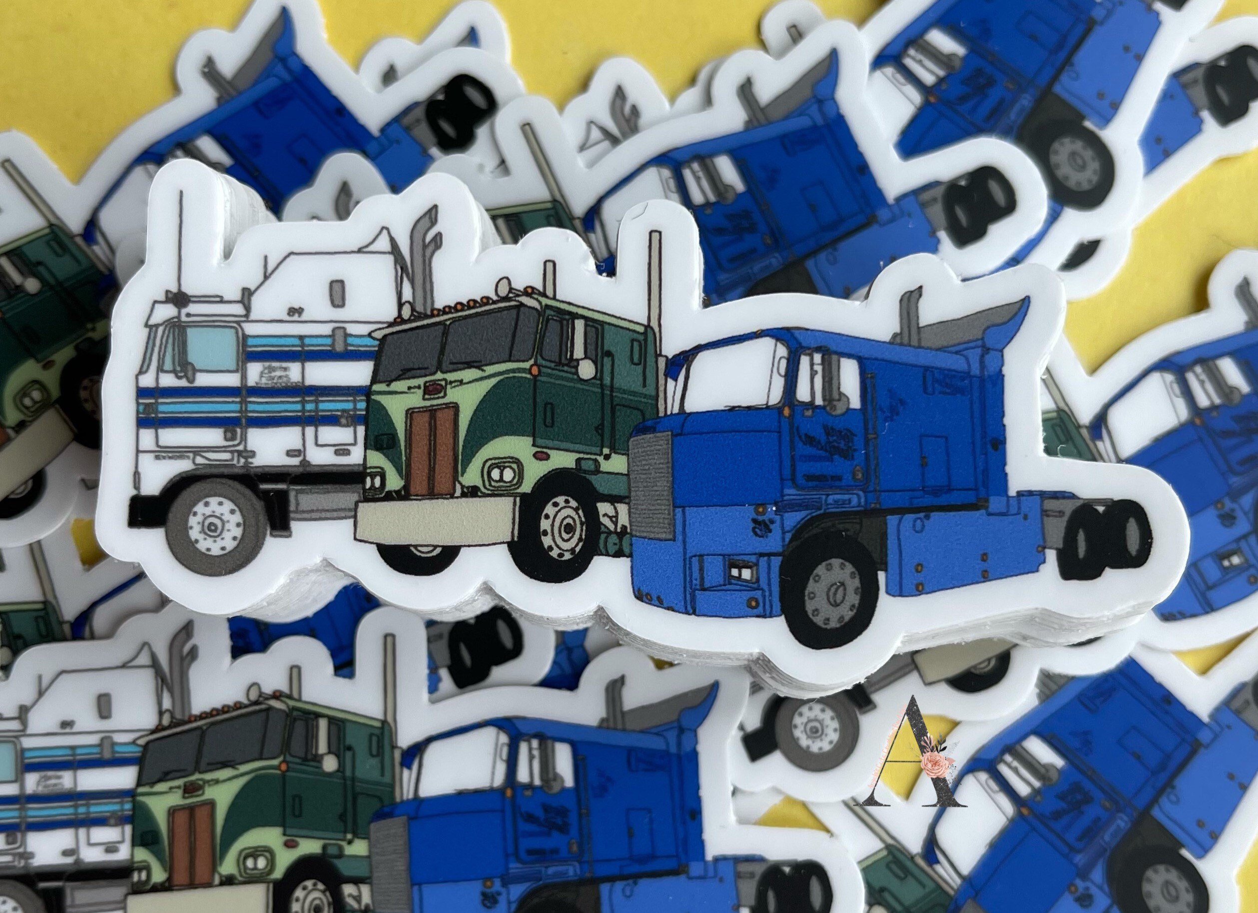 Semi Truckers, Cab Over Trucks, 18 Wheelers, 3”inches Sticker, Laptop ...