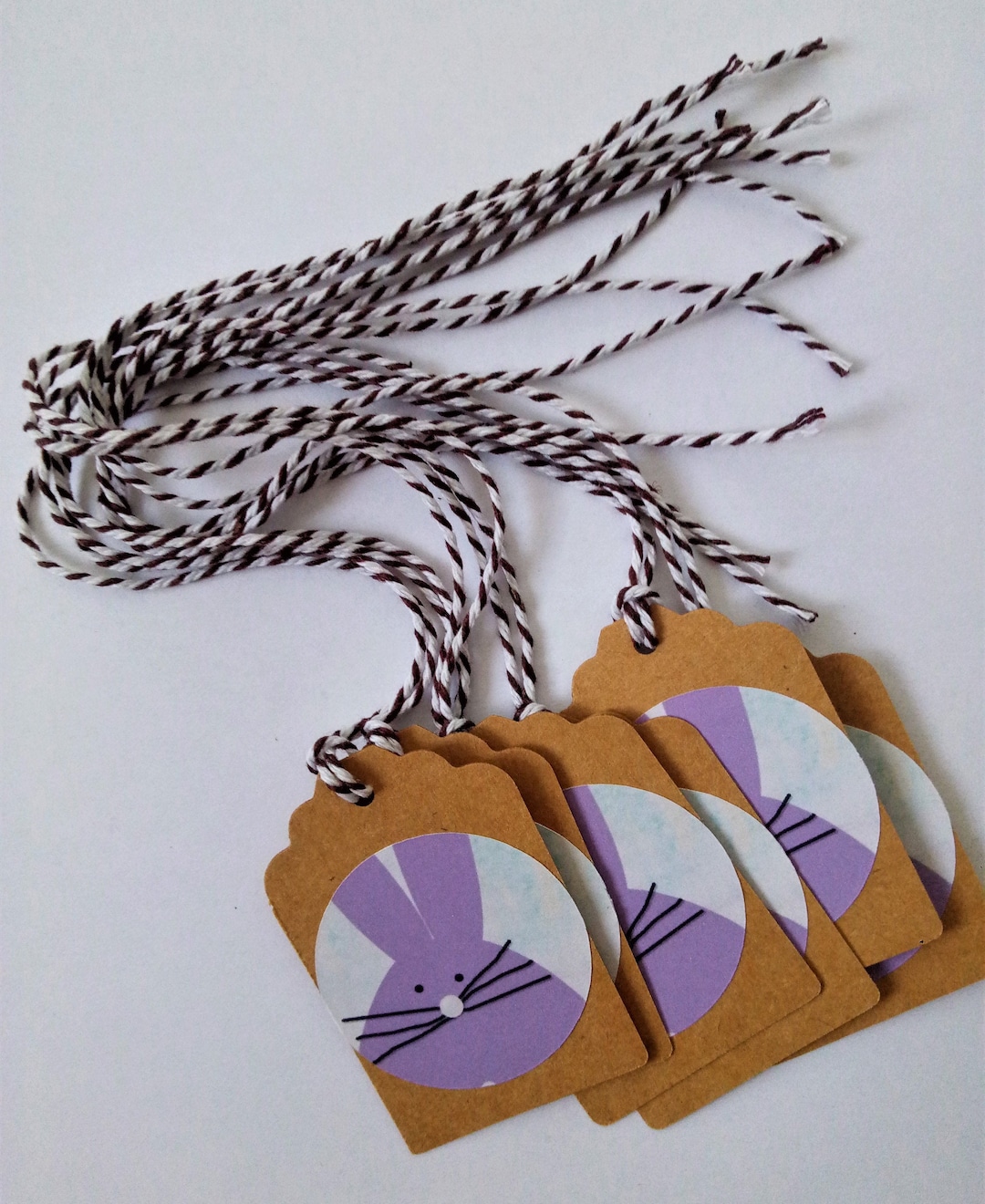 6 Handmade Bunny Gift Tags Kraft Tags - Etsy