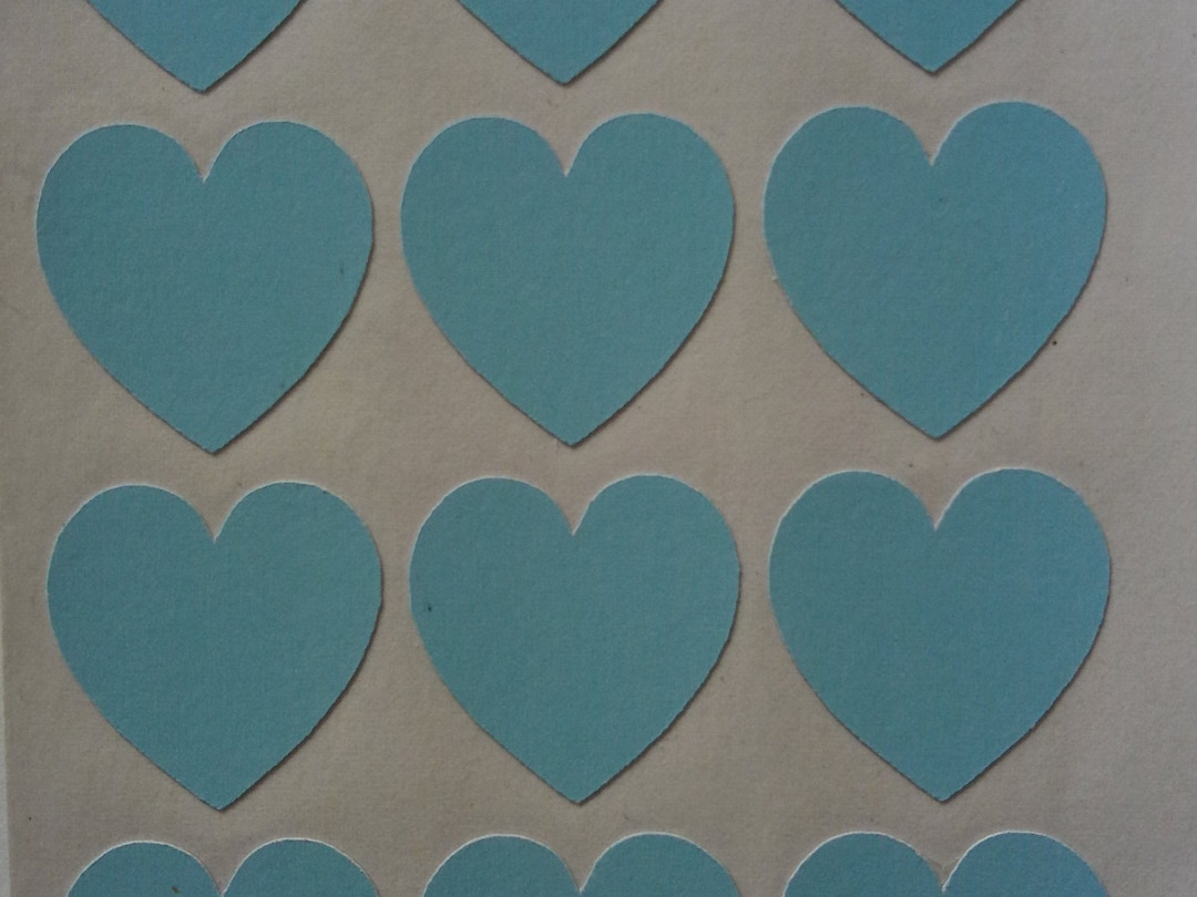 48 Light Blue Heart Stickers Cardmaking, Scrapbooking, Favours ...