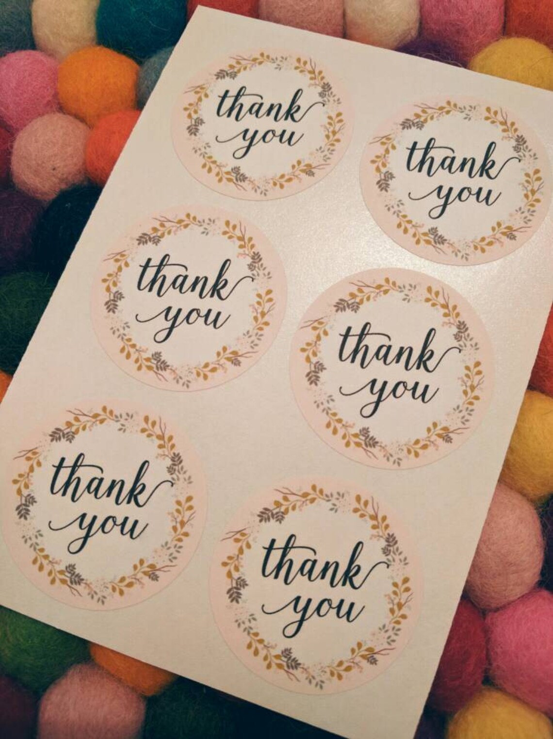 24 Gracias Pegatinas Estilo vintage corona floral - Etsy España