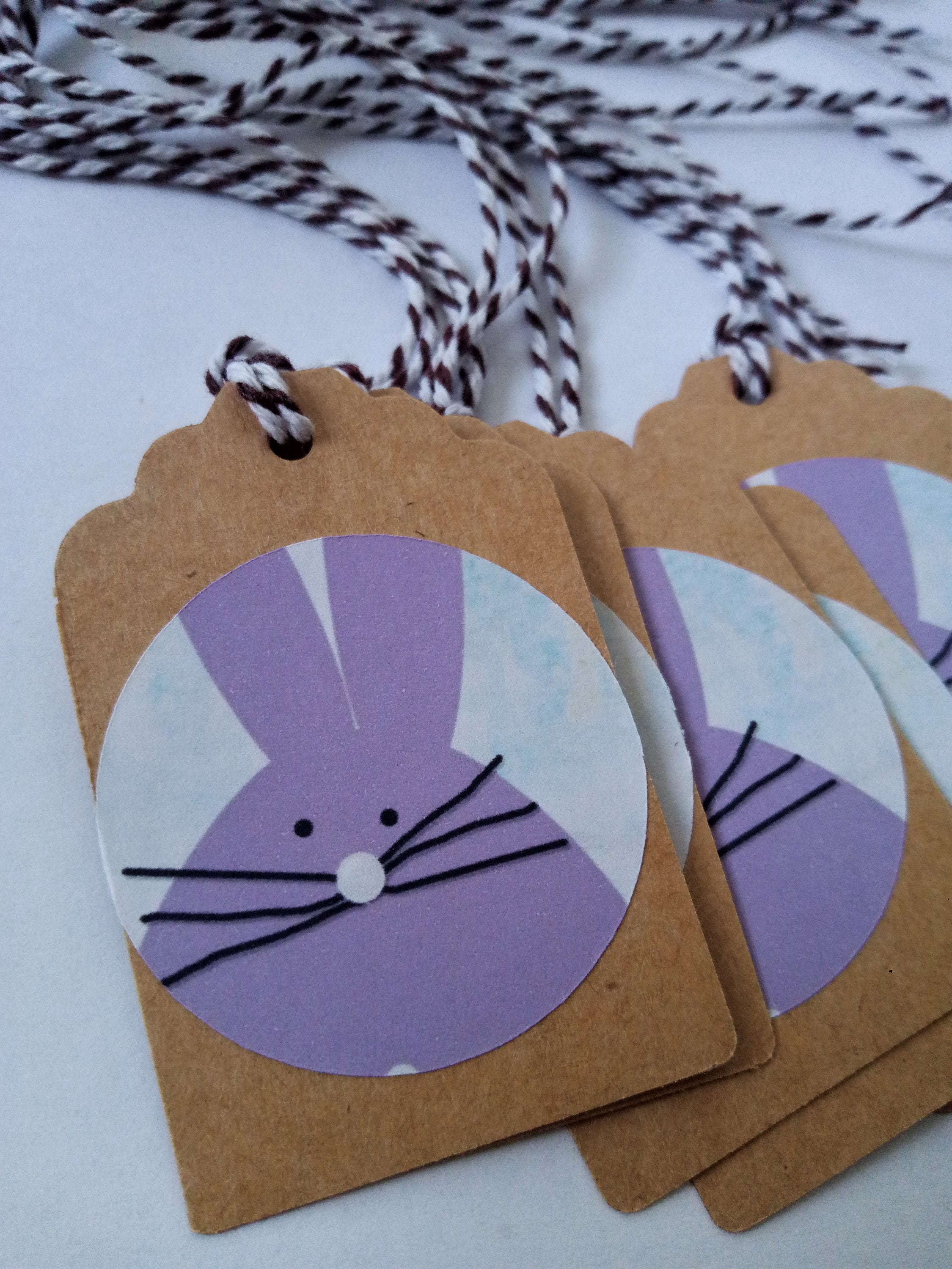 6 Handmade Bunny Gift Tags Kraft Tags - Etsy