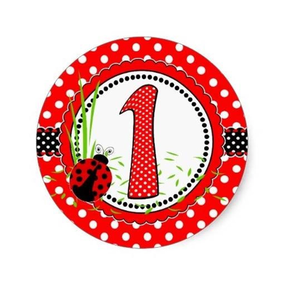 First Birthday Stickers, One Year Old Stickers Envelope Seals, Gift Tag ...