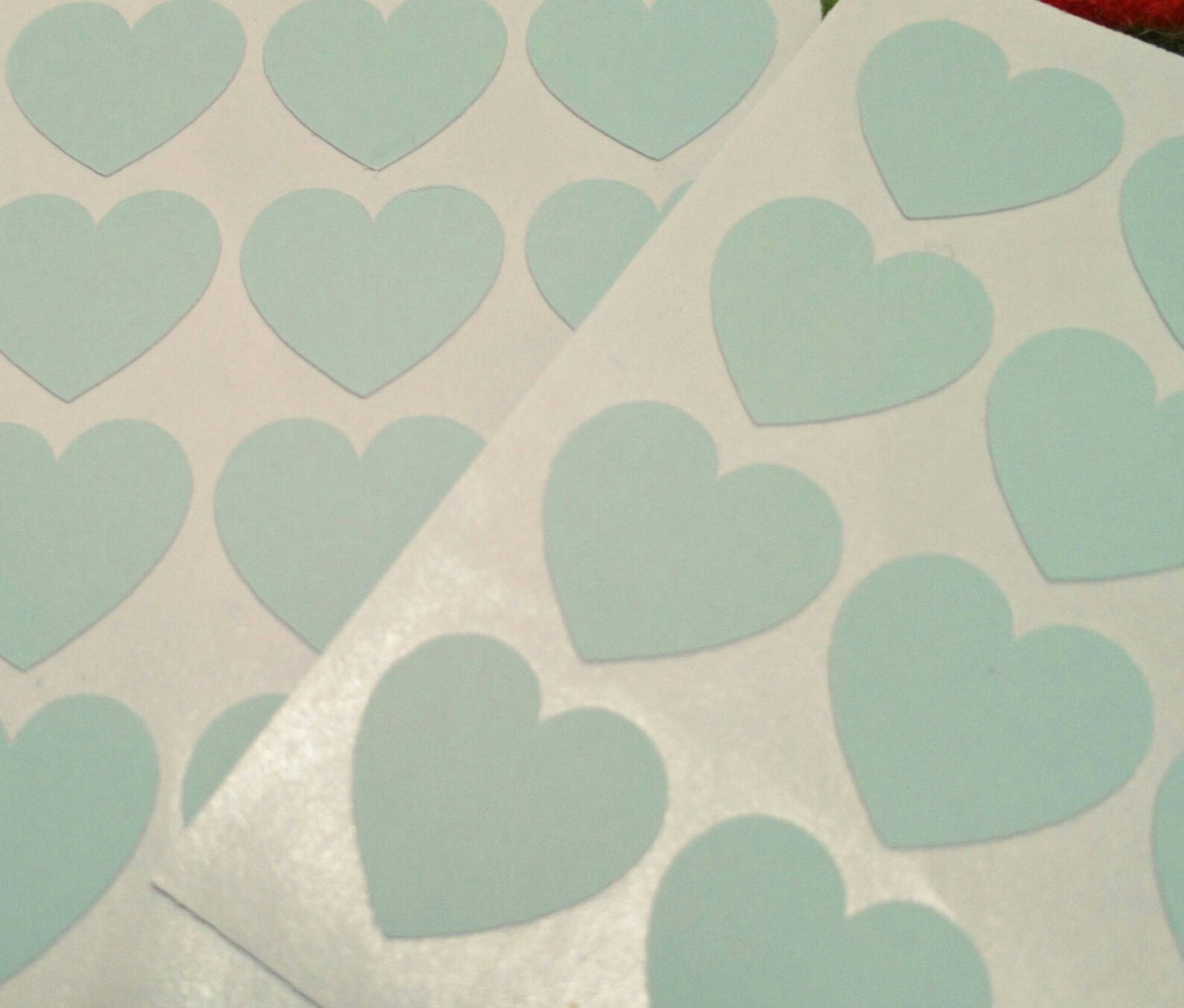 24 Mint Heart Stickers Cardmaking Scrapbooking Favours - Etsy