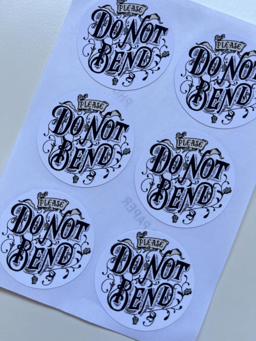 24 "please Do Not Bend" Stickers - Product Packaging, Envelope Seals - Etsy