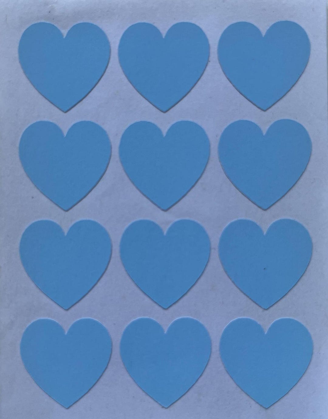 48 Light Blue Mini Heart Stickers - Envelope Seals, Gift Wrapping, Gift ...