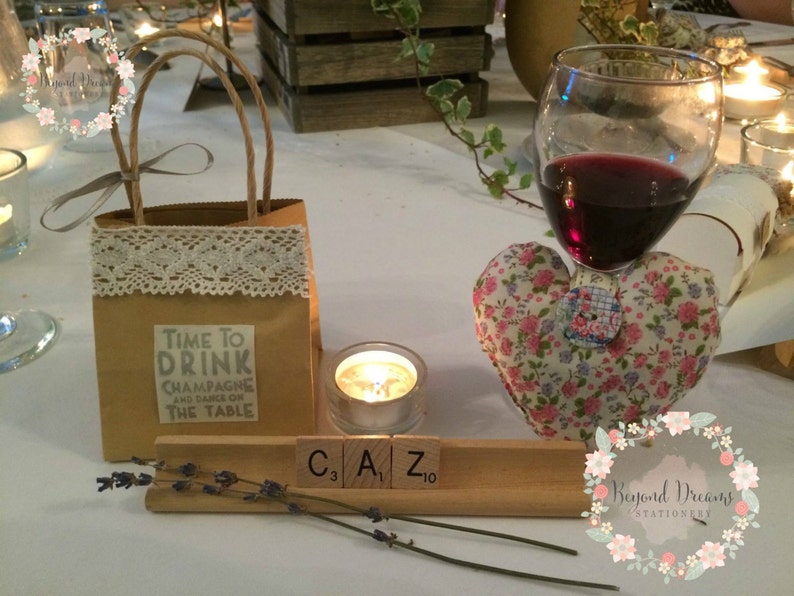 Personalised Wooden Scrabble Rack and Scrabble Letters Tiles Choice of ...