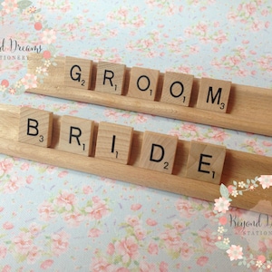Personalised Wooden Scrabble Rack and Scrabble Letters Tiles Choice of ...