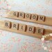 Personalised Wooden Scrabble Rack and Scrabble Letters Tiles Choice of ...