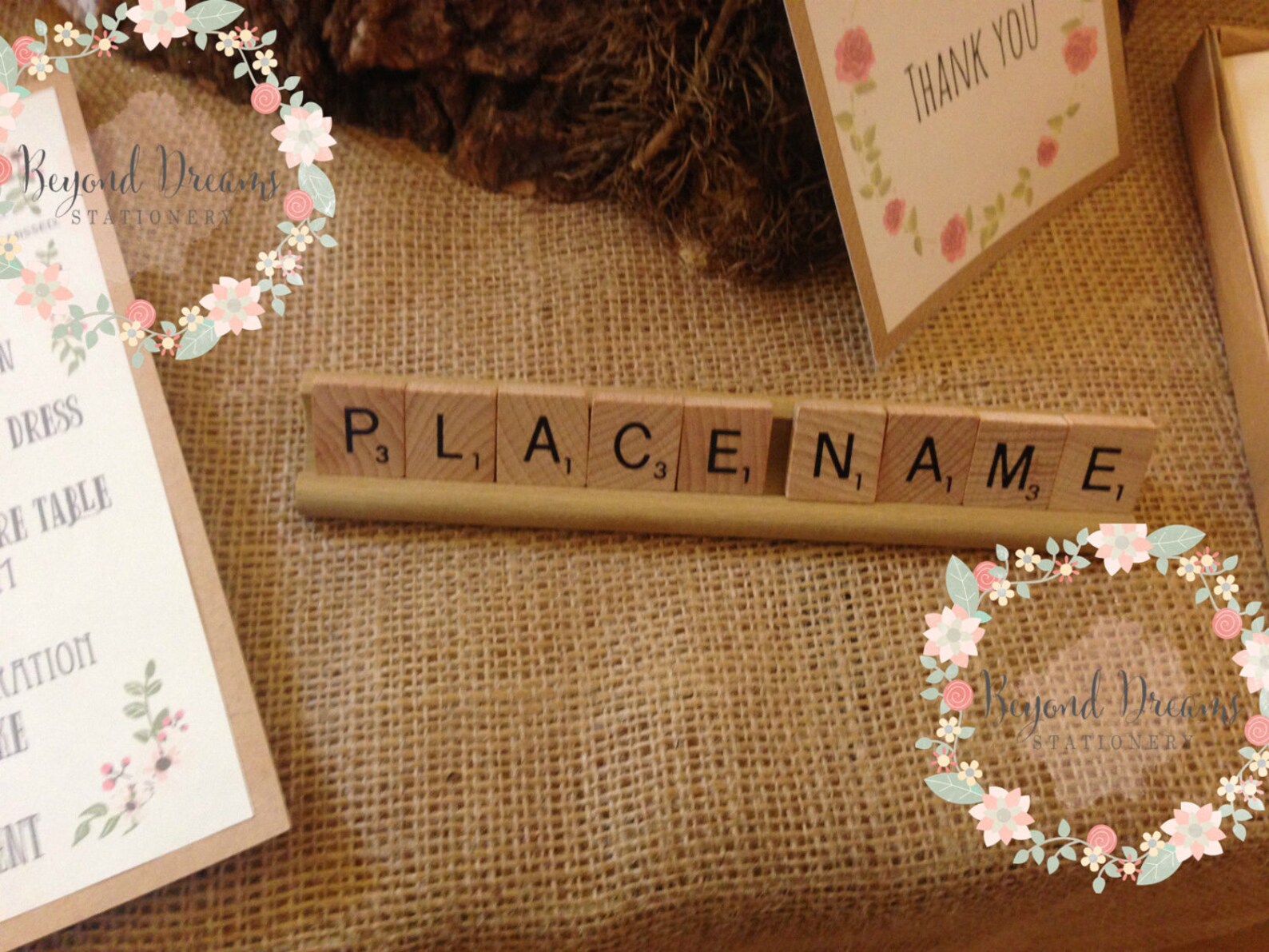 10 Personalised Wooden Scrabble Racks and Choice of Scrabble Letter ...