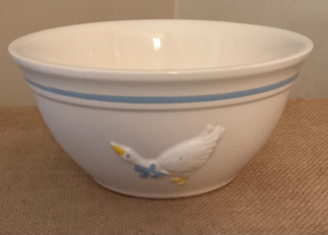 Blue Bow Country Geese Small Mixing Nesting Bowl , 1980s Country Geese ...