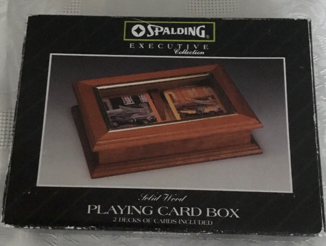 Spalding Executive Peugeot Playing Cards and Wooden Box 2 - Etsy