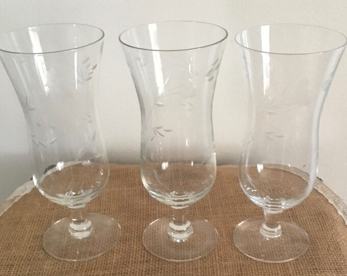 Princess House Heritage Juice Parfait Glasses Flutes Set Of 3 Etsy