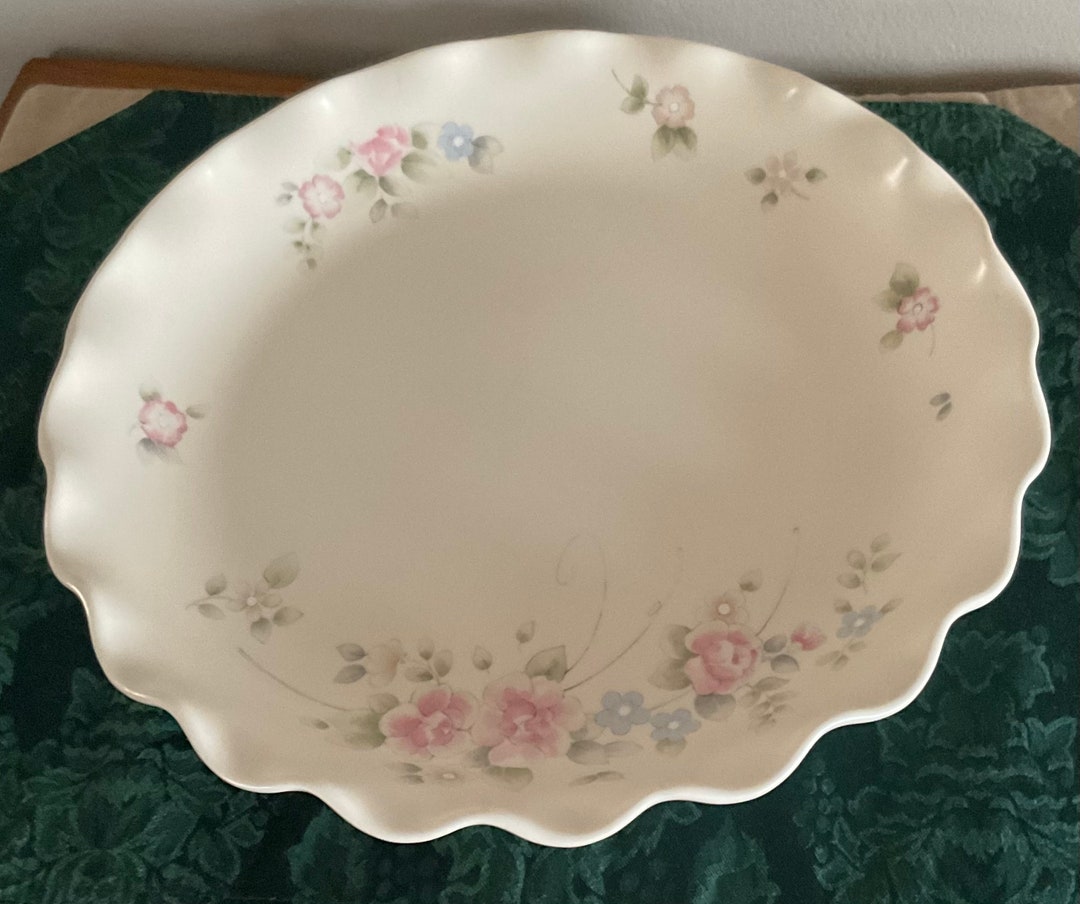 Pfaltzgraff Tea Rose Fluted Round Serving Dish Platter 12”D - Etsy