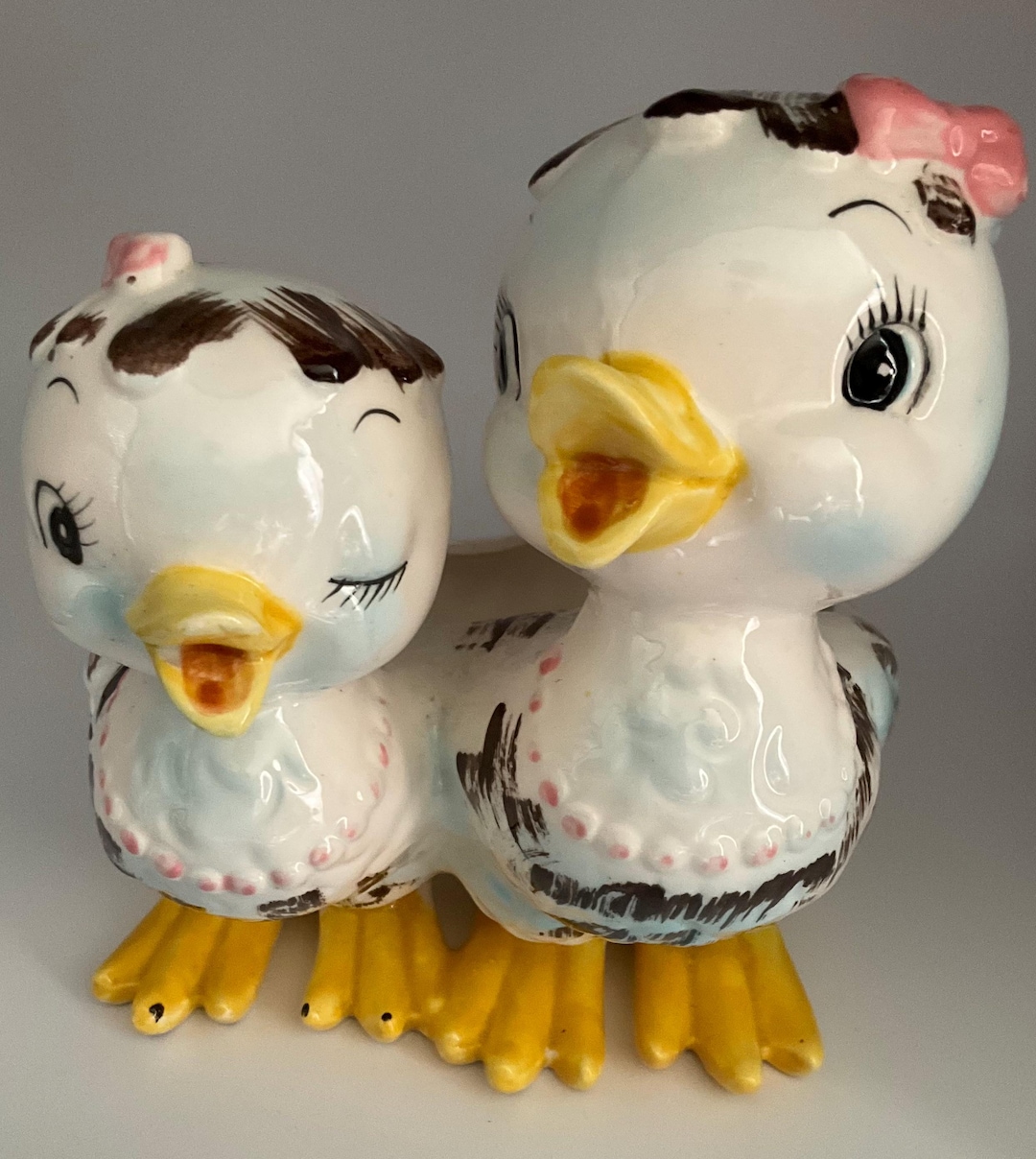 Blue & White Ceramic Duck Planter, Kitschy Vintage Planter, Vase , Baby ...