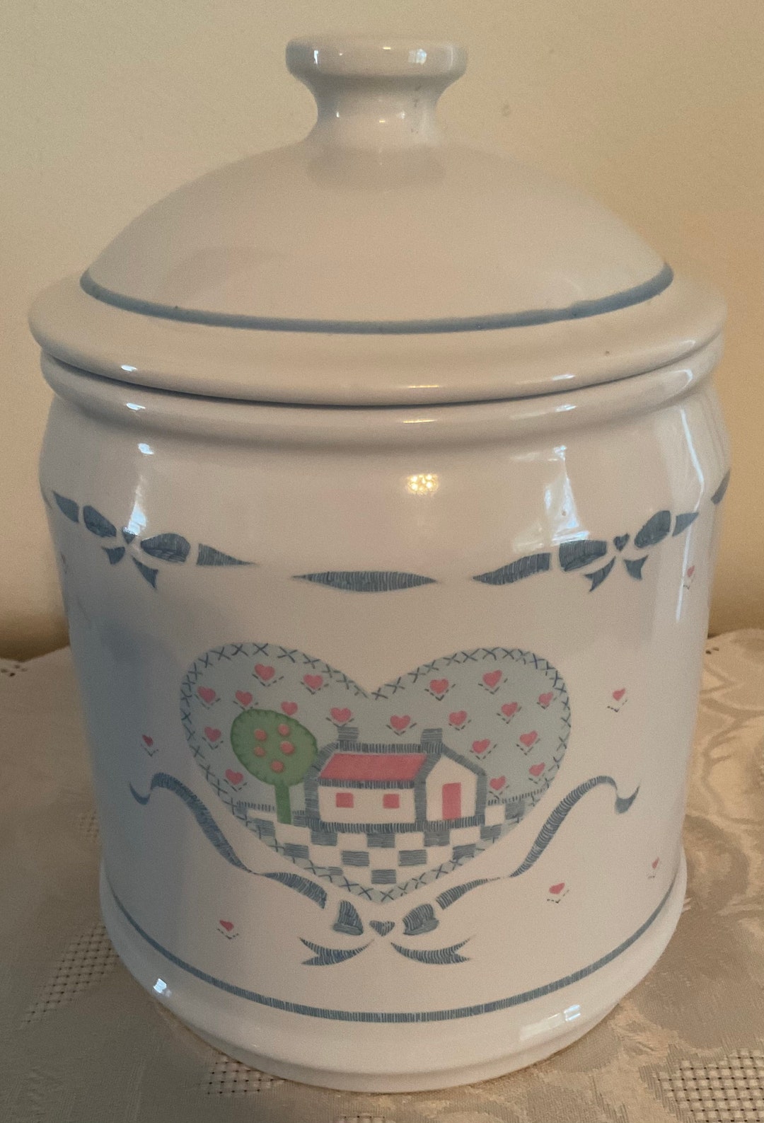 Country Home Heart Canister Cookie Jar - Etsy