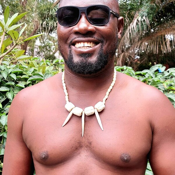 Tribal Bone Necklace - Etsy