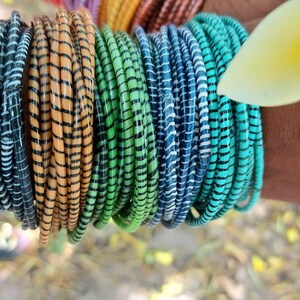 Old Flip Flop Bangles, Reclaimed Rubber Bangles Handmade in Mali, Set ...