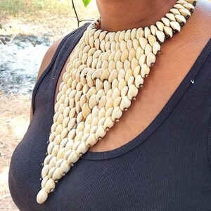 African Multistrand Sea Shells Necklace, Cowrie Shell Necklace, Bib ...