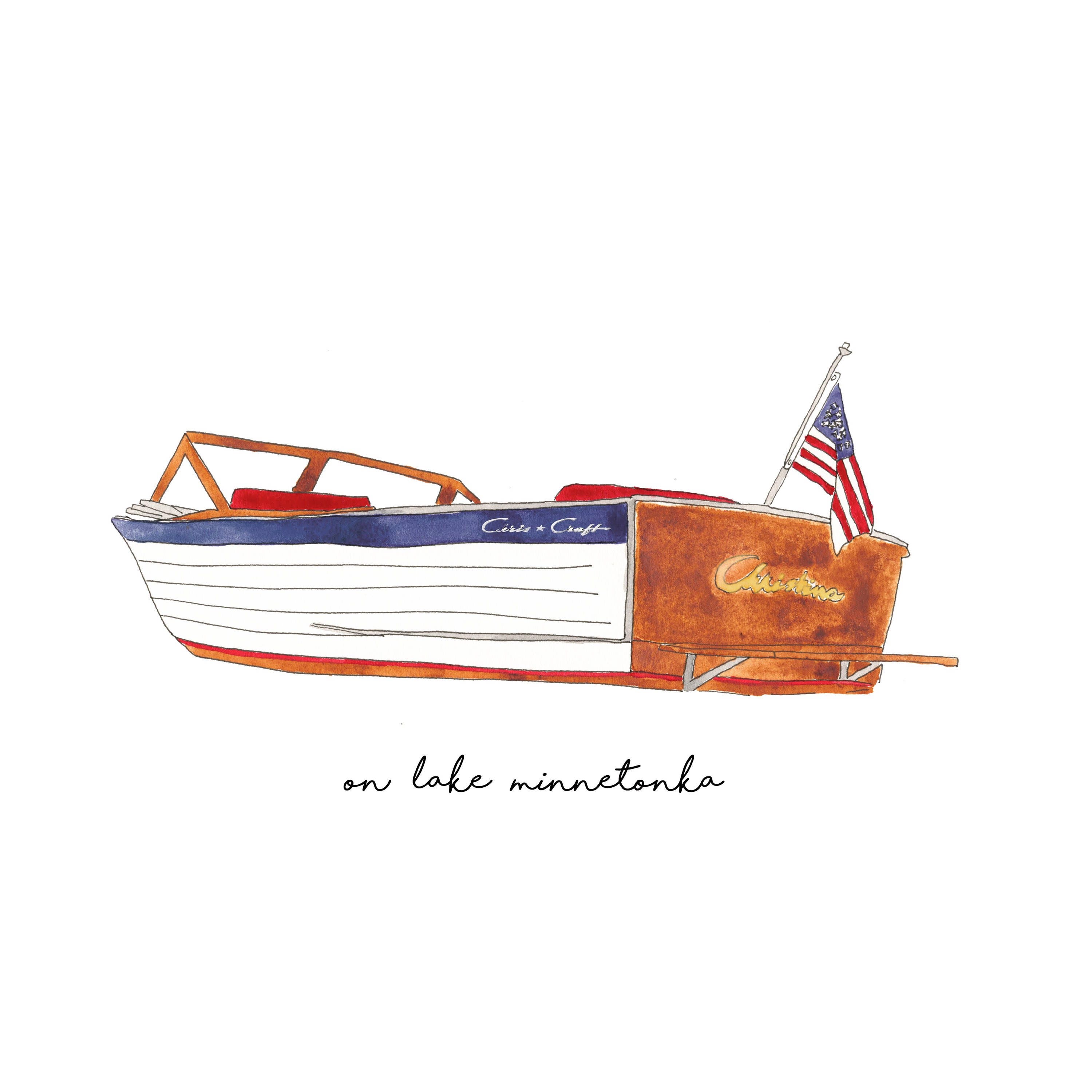 The Christina Chris Craft Print - Etsy