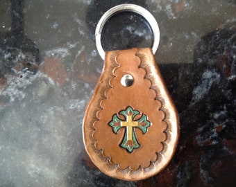 Leather Key Fob Celtic Cross - Etsy