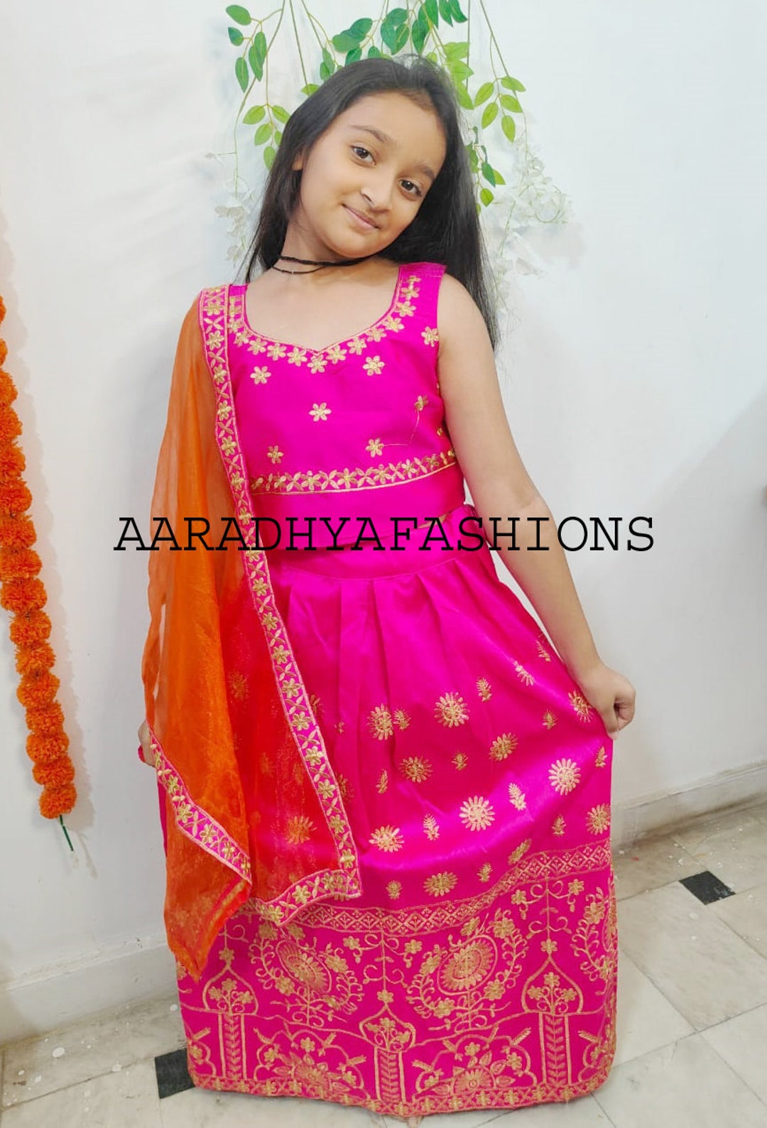 Indian Kids Dress Lehenga Choli, Girl Silk Lehenga Choli for Baby Girl ...