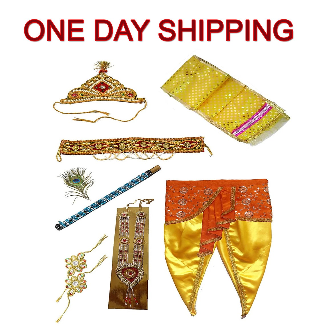 Beautiful Indian Traditional Krishna Dress for Kids, Kanha Dress ...