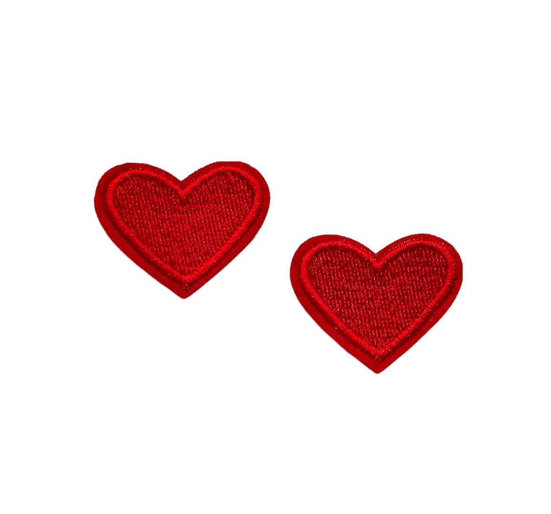 Tiny Heart, Set of 2, Iron On, Red Heart, Applique Patch, Heart Patch ...