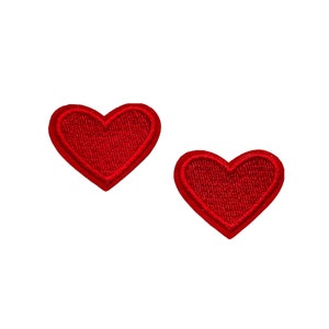 Tiny Heart, Set of 2, Iron On, Red Heart, Applique Patch, Heart Patch ...