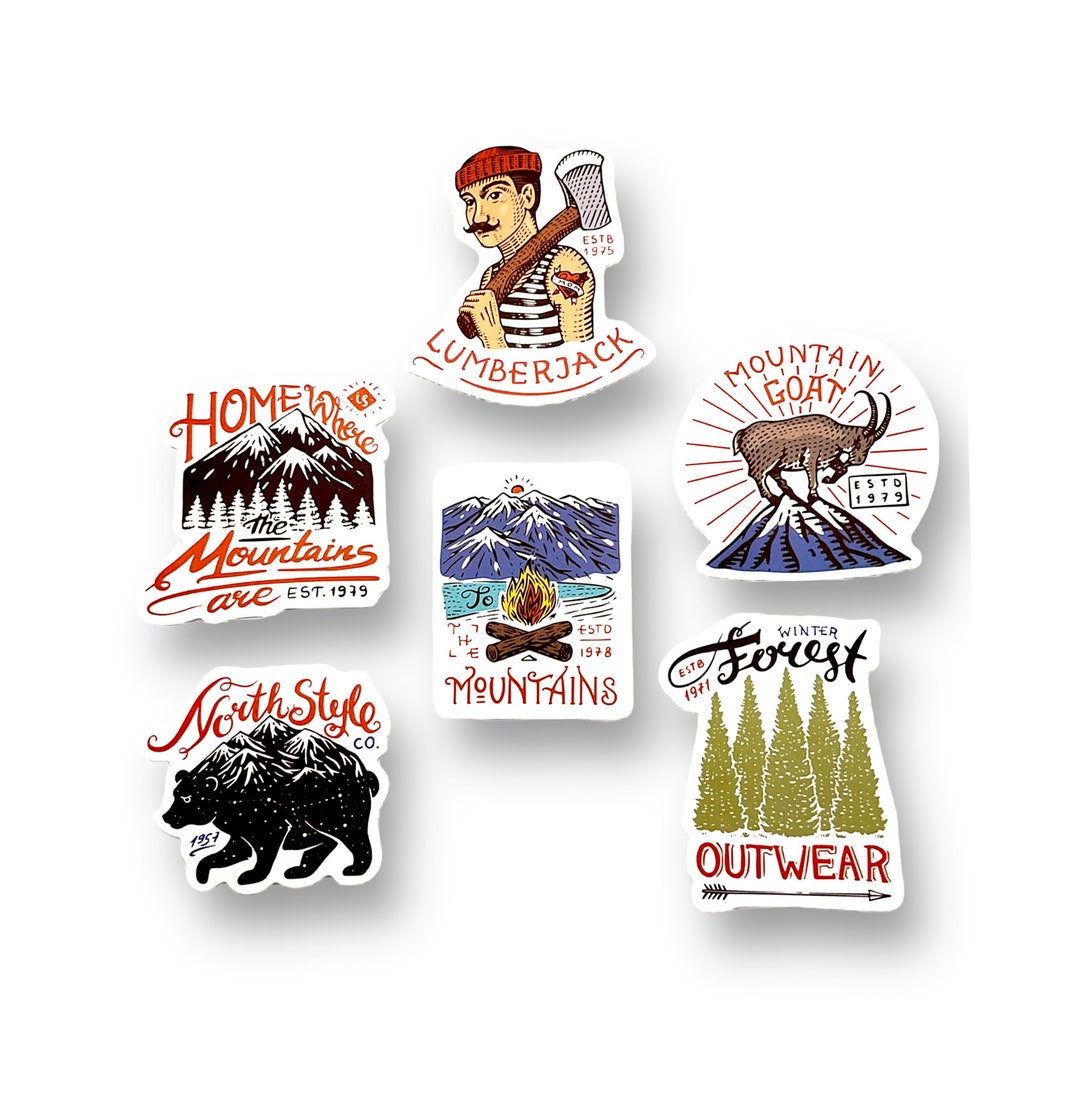 Mountain Adventures, Outdoor Sticker, Mountain Stickers, Water Bottle ...