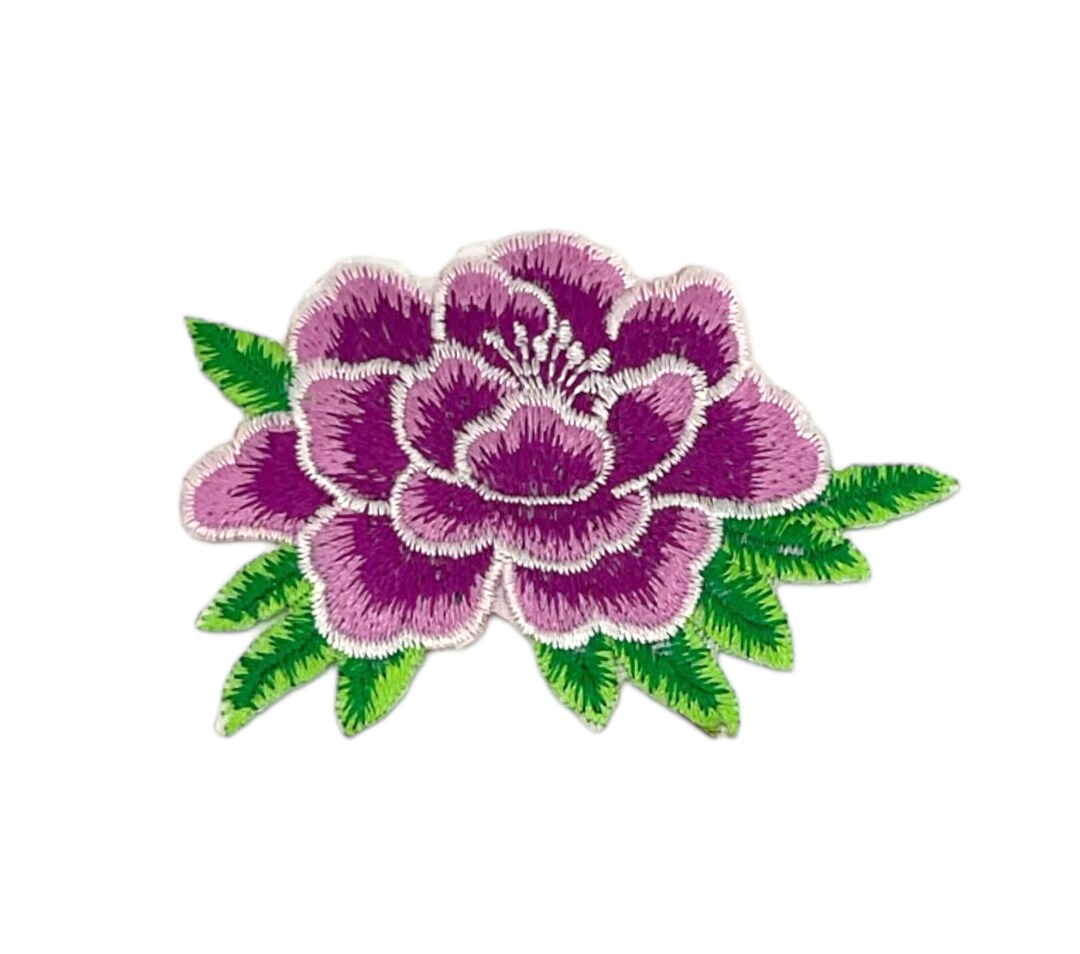 Purple Peony, Flower Patch, Iron on Patch, Purple Patch, Sewing Patch ...