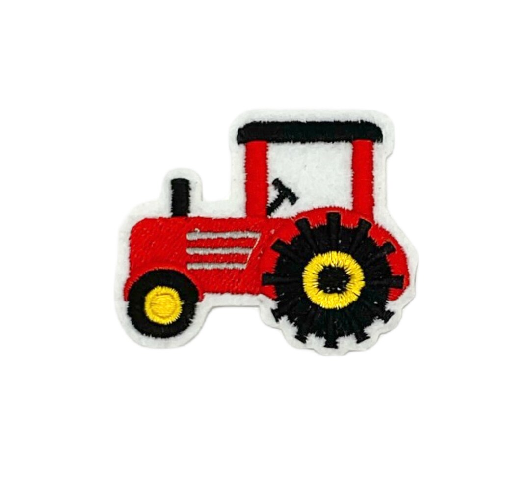 Tractor, Iron On, Red Tractor, Embroidery Patch, Embroidered Tractor ...