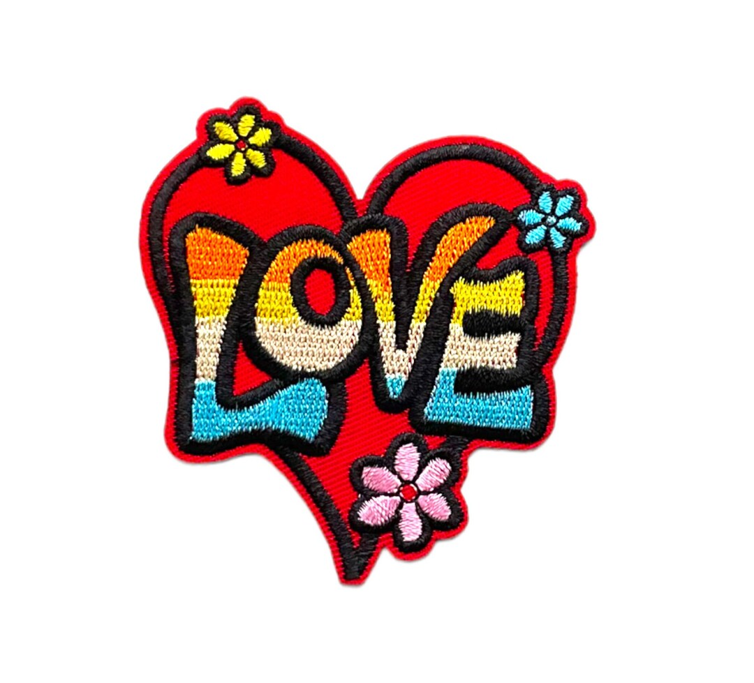 Love Heart, Heart Patch, Flower Power, Iron On, Flower Heart, Red Heart ...