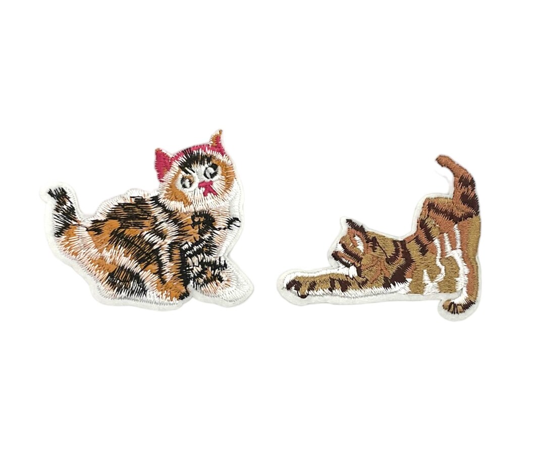 Cat Patches, Cat Patch, Iron on Patch, Embroidery Cat, Cat, Embroidery Patch, Kitten Patch ...