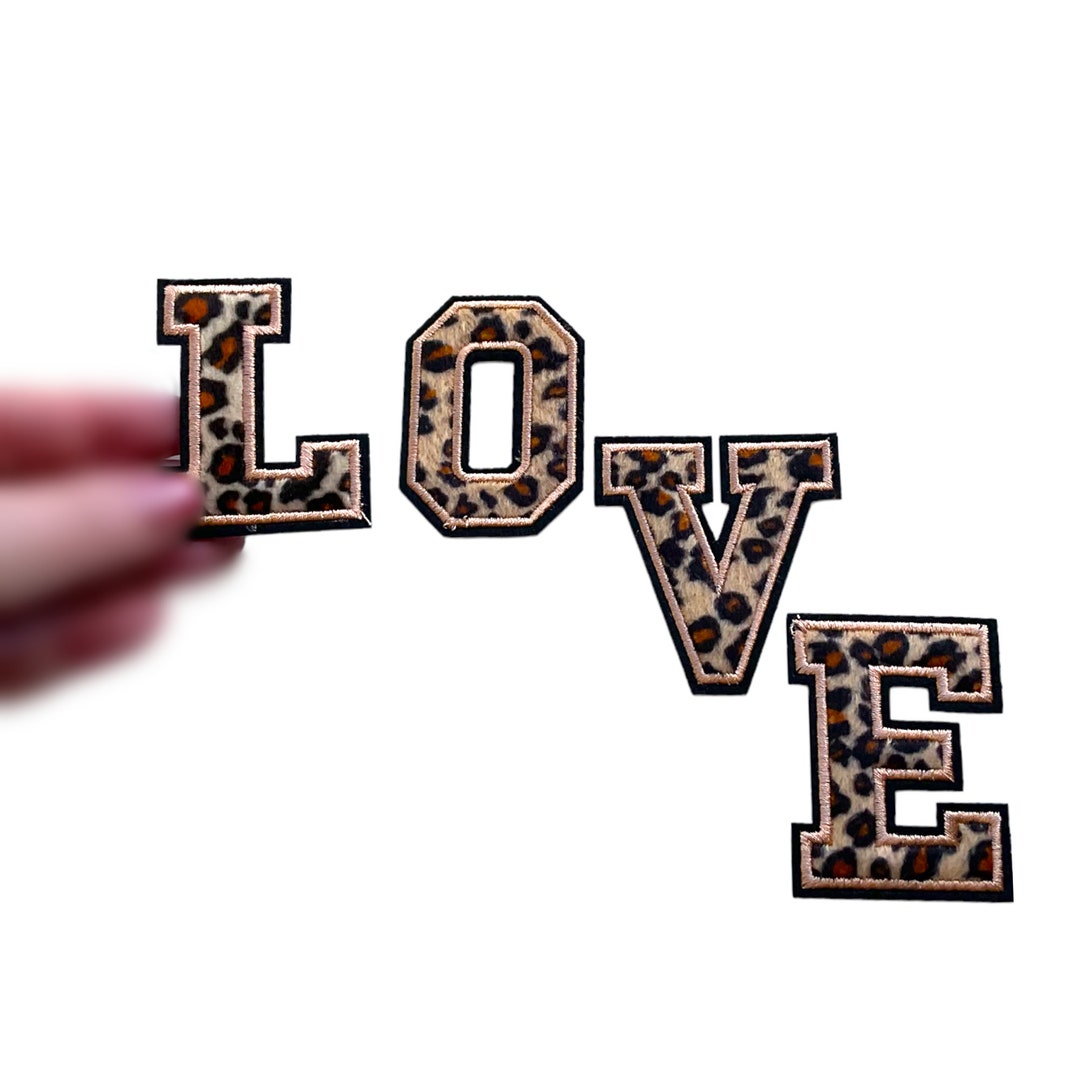 Patch, Leopard Print, LOVE Patch, Iron On, Love Patch, Embroidery Patch ...