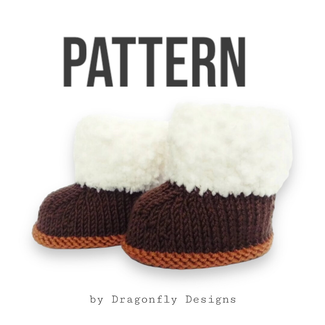 Baby Booties, UGG Style, PDF Pattern Download, Knitting Pattern ...