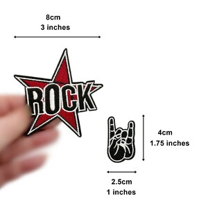 Rock Symbol, Iron On, Embroidery Patch, Rock Out, Rock Sign ...