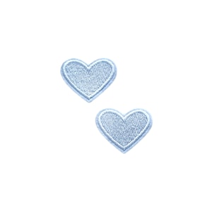 Blue Heart, Heart Patch, Little Blue Hearts, Set of 2, Iron On, Hearts ...