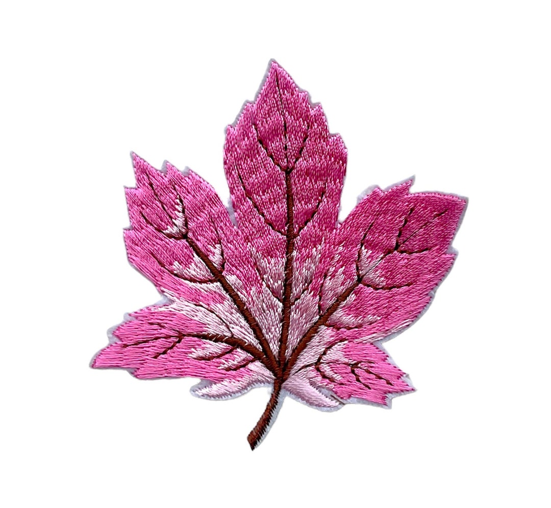 Leaf, Pink Leaf Patch, Sewing Patch, Embroidery Patch, Iron On, Pink ...