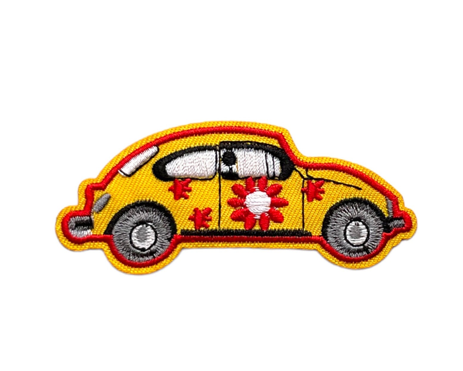 Car Iron on Patch VW Beetle Flower Power Car Patch Yellow - Etsy