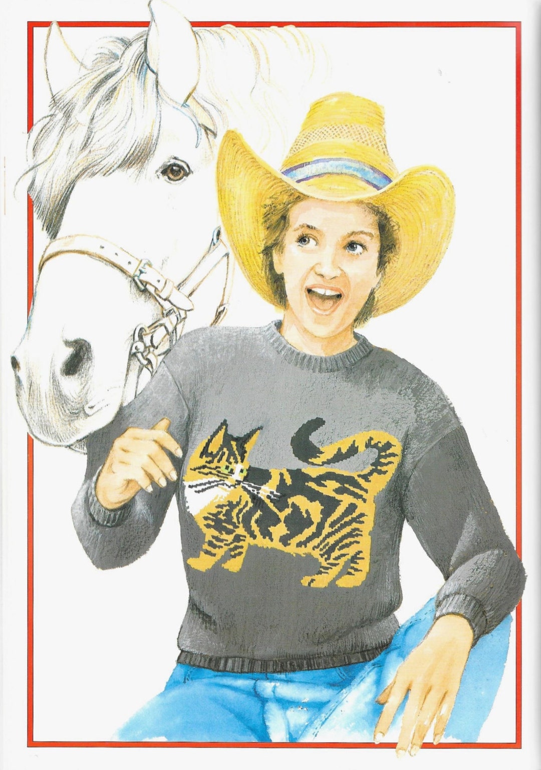 Cat Sweater, Knitting Pattern, Picture Grid ONLY, Tabby Cat, Knitting ...