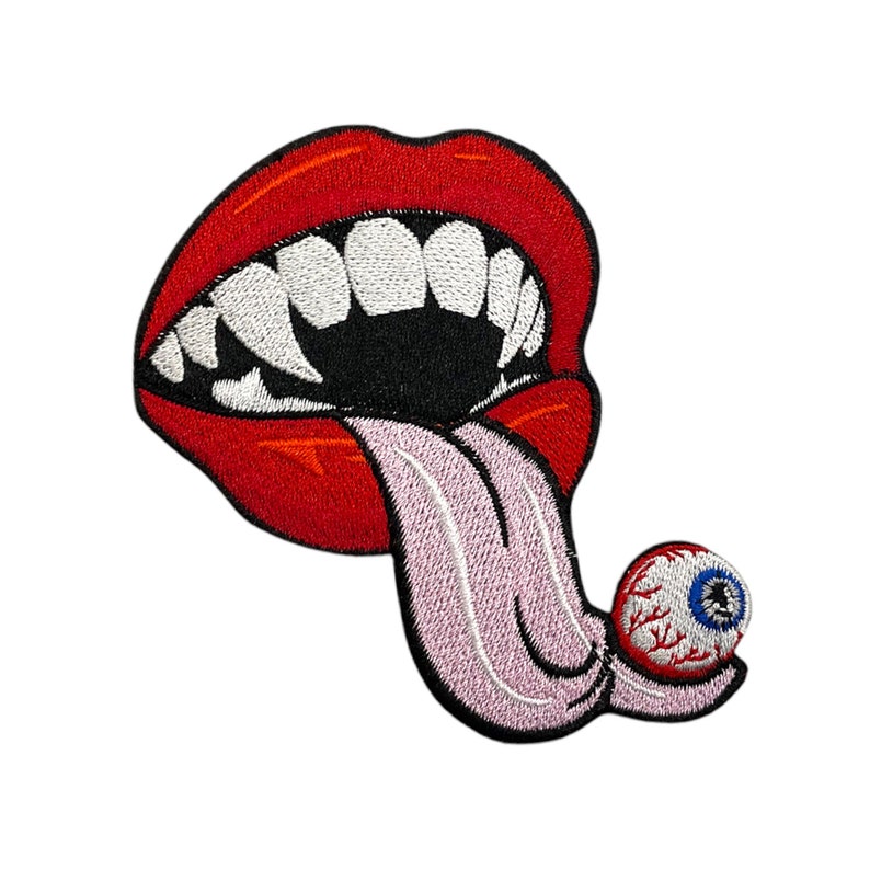 Vampire Lips Red Lips Iron on Patch Lips Patch Eyeball - Etsy