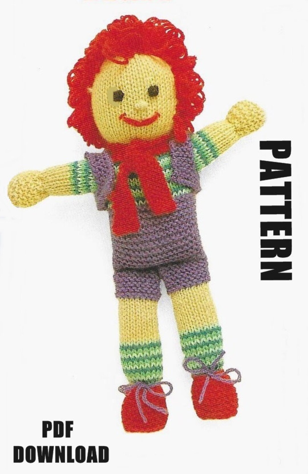 Knitted Doll Knitting Pattern Rag Doll Happy Harry PDF - Etsy Australia