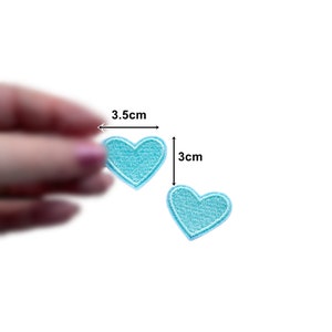 Blue Heart, Heart Patch, Little Blue Hearts, Set of 2, Iron On, Hearts ...