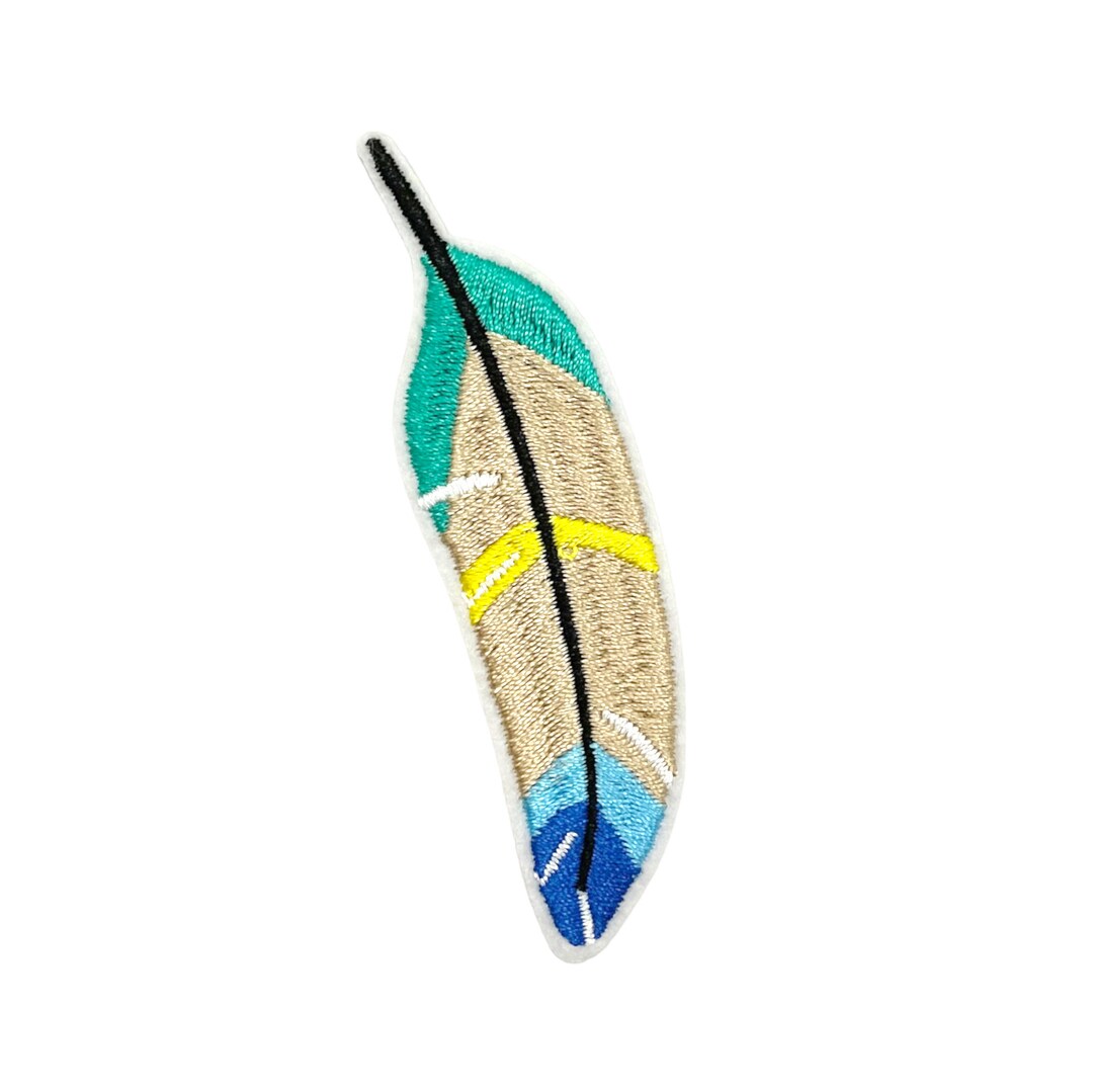 Feather Patch, Iron on Patch, Colorful Feather, Embroidery Feather ...