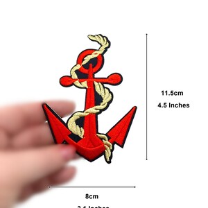 Anchor, Iron on Patch, Nautical, Steering Wheel, Nautical Patch, Embroidery Patch, Maritime ...